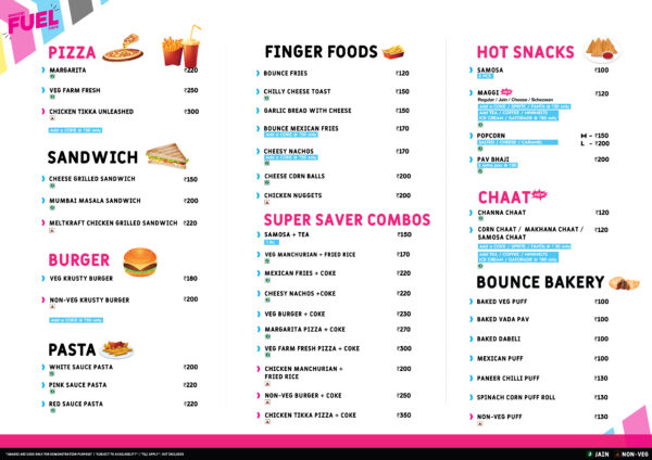 Fuel Cafe Menu - Blr - Bounce India