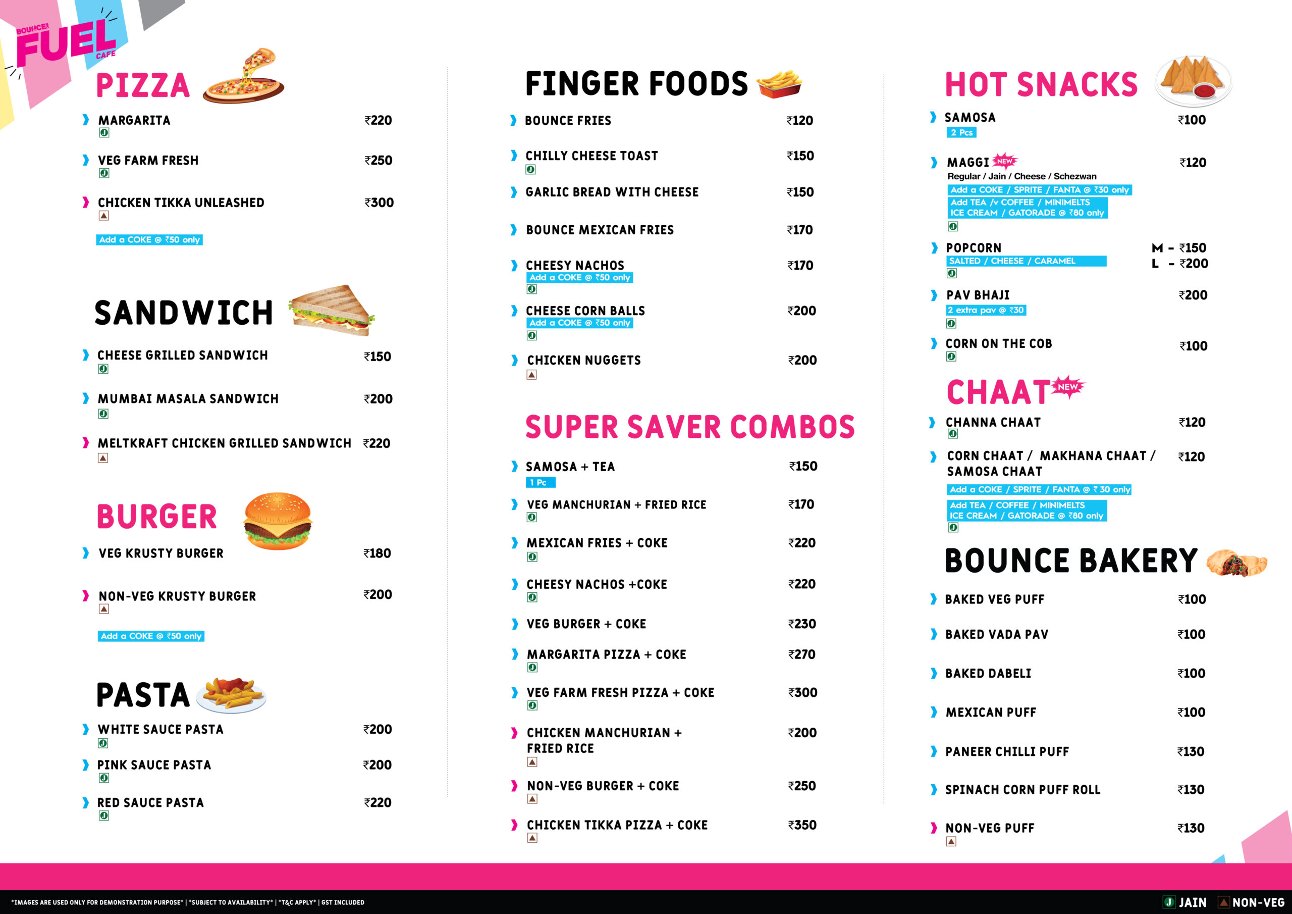 Fuel Cafe Menu - Mumbai - Bounce India