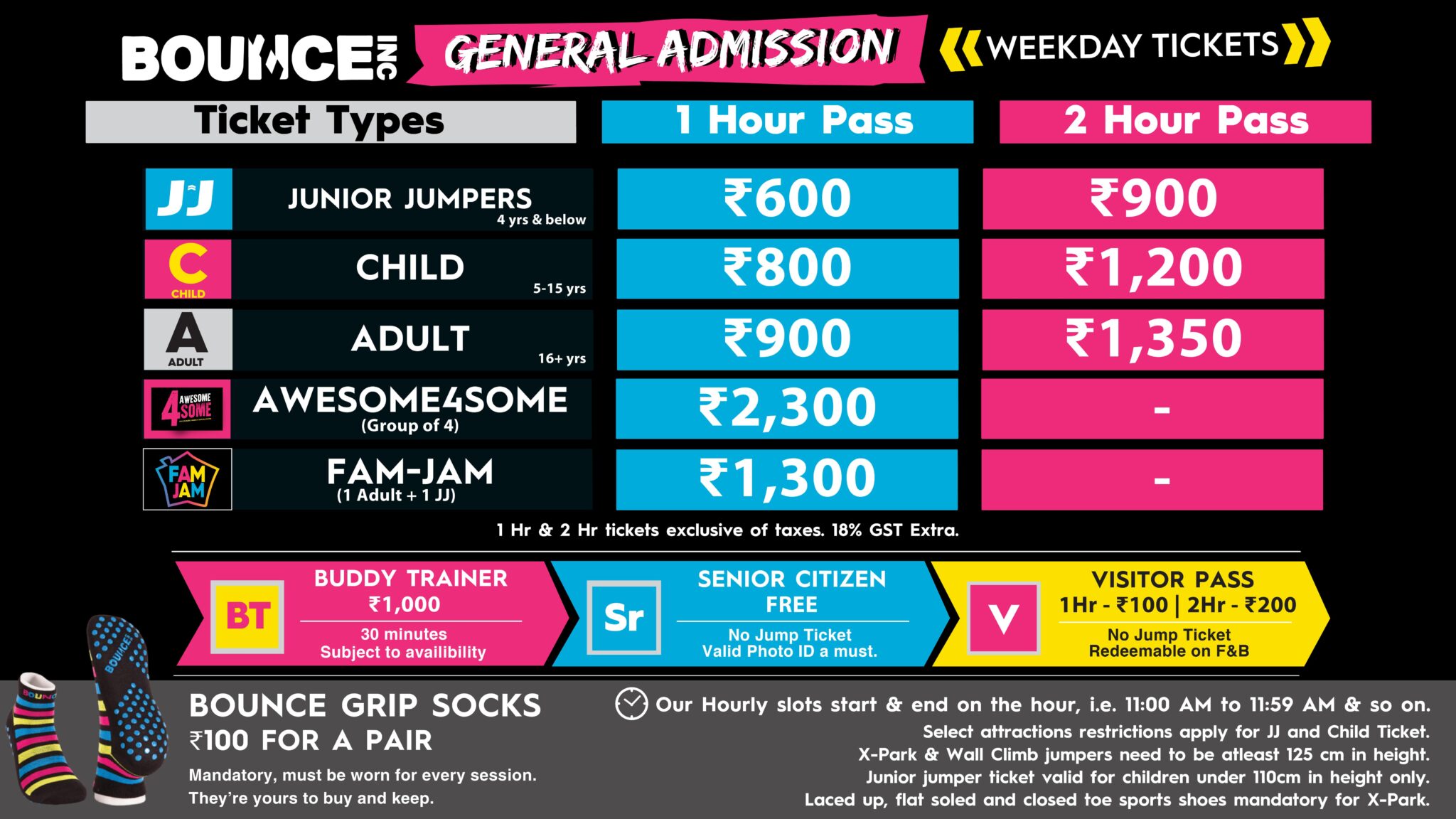 BOUNCE Mumbai Park Ticket Price - BOUNCE Inc